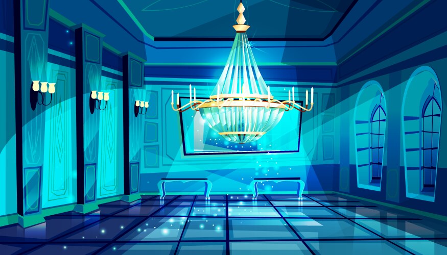 Cartoon castle palace ballroom background Vector Image