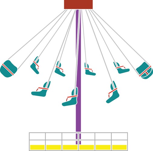 Chained carousel isolated on white Royalty Free Vector Image