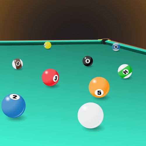 Billiard balls in circle frame neon style Vector Image