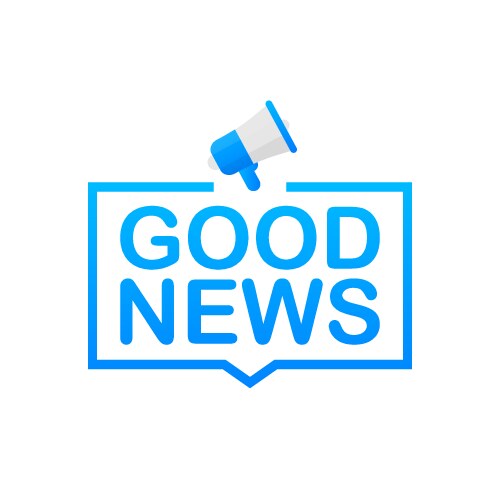 Good news banner with colorful confetti Royalty Free Vector
