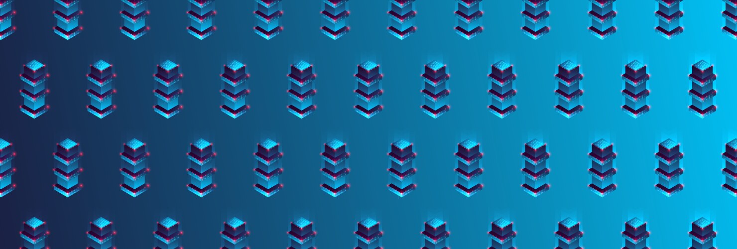 Isometric technology towers simple pattern Vector Image
