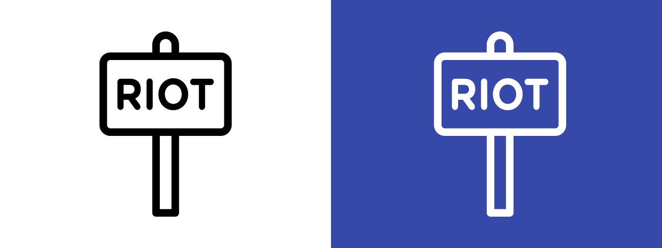 Riot sign icon logo outline Royalty Free Vector Image