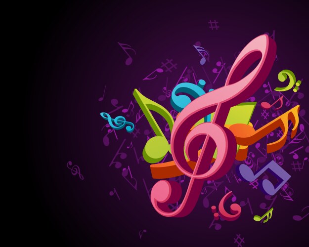 Music event shining banner with golden notes Vector Image