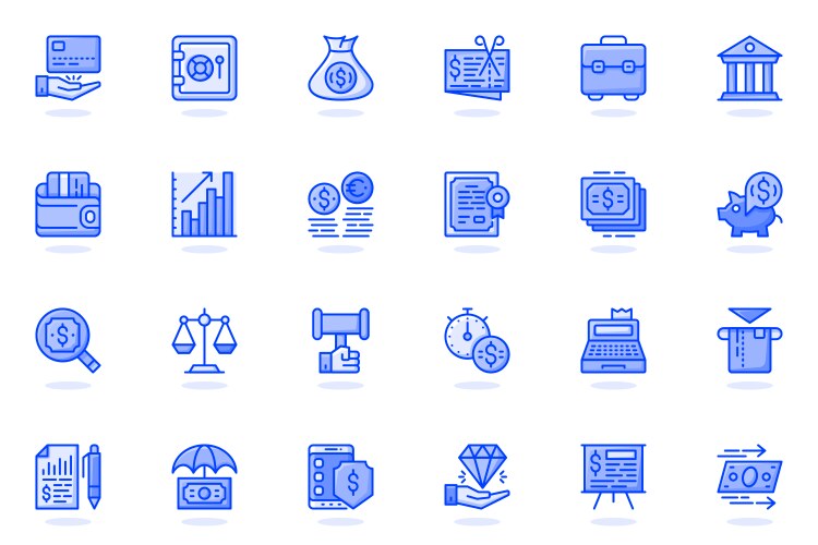 Finance icon set collection of economy money Vector Image