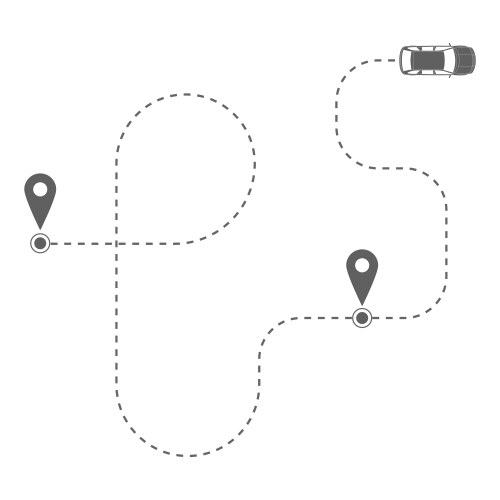 Car Route Map Royalty Free Vector Image - VectorStock