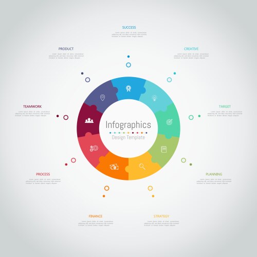 Infographic 9 options design elements Royalty Free Vector