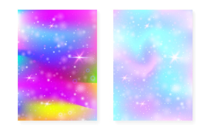 Kawaii background with rainbow princess gradient Vector Image