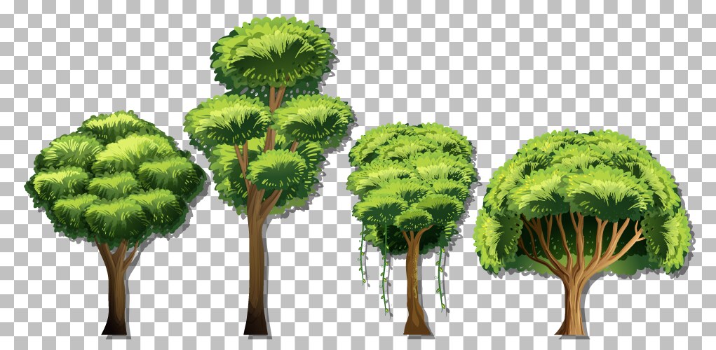 Set of simple tree Royalty Free Vector Image - VectorStock