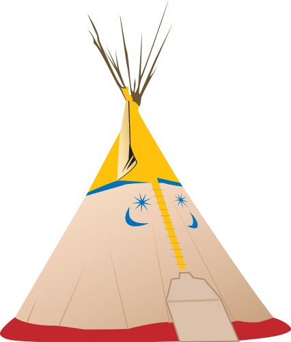 Native american indians and tepee Royalty Free Vector Image