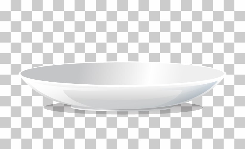 White plain plate on transparent background Vector Image