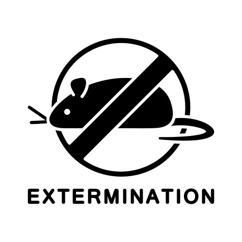 Round sign for extermination rodents line art Vector Image
