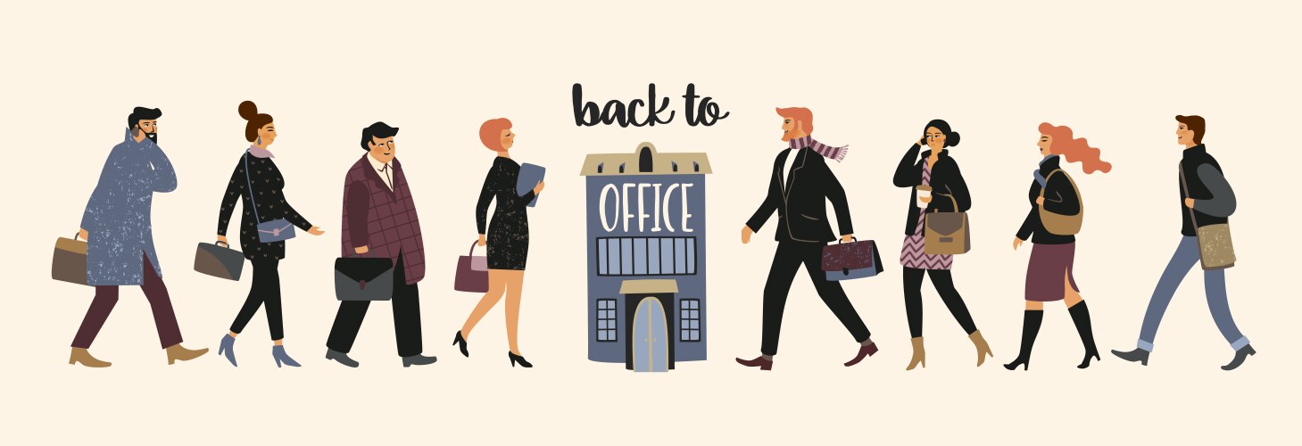 People going to work Royalty Free Vector Image