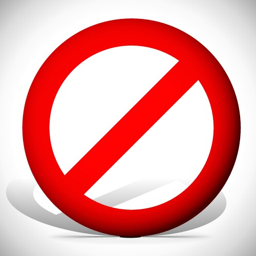 Prohibition restriction no entry sign Royalty Free Vector