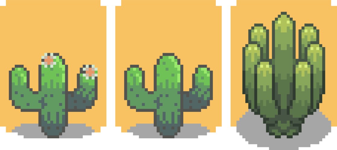 Pixel Cactus Vector Images (over 300)