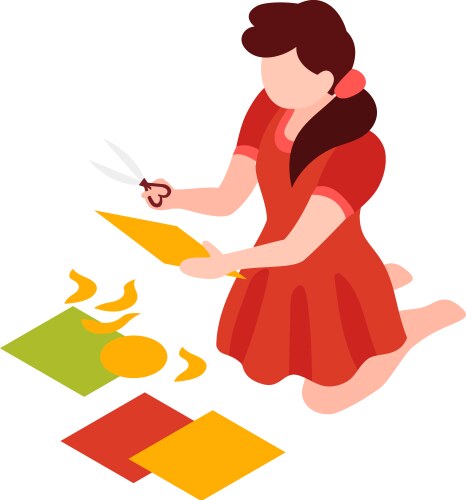 Isometric art lesson Royalty Free Vector Image