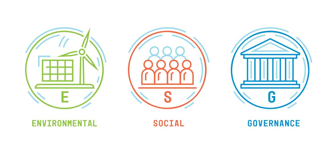 Esg concept editable ad Royalty Free Vector Image