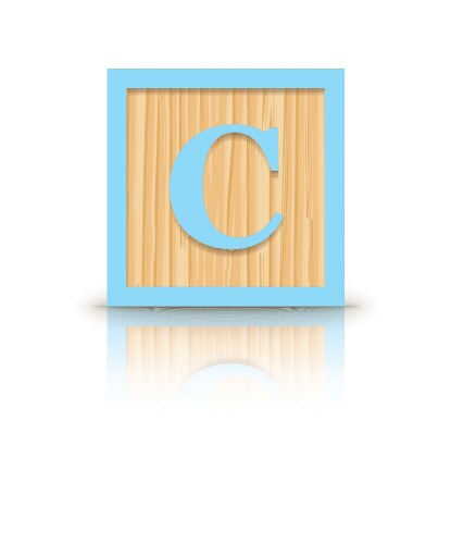 Wooden cube with letters abc Royalty Free Vector Image