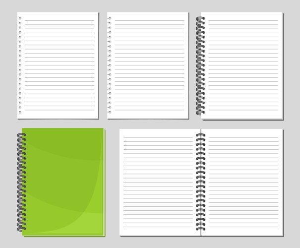 Notebook pages template daily and notes Royalty Free Vector