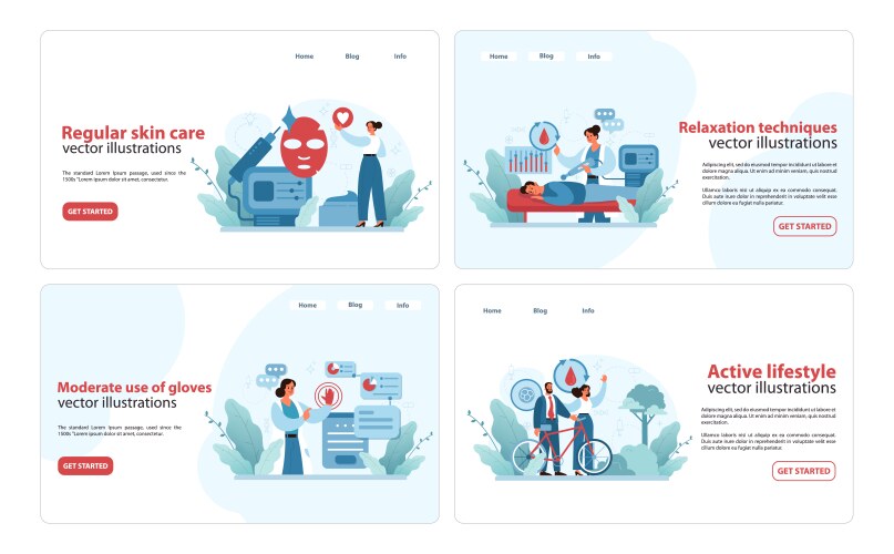Touch care set a complete guide to thermal Vector Image