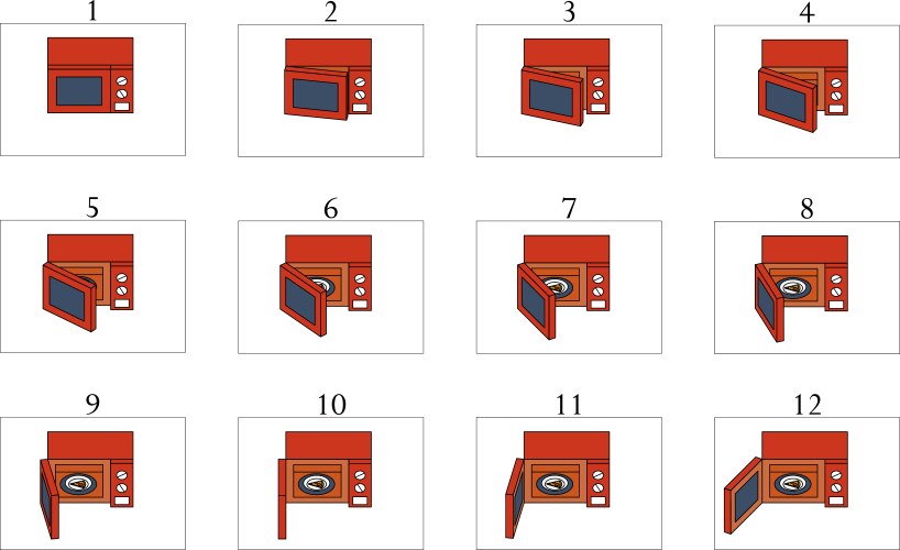 Microwave Animated Vector Images (over 150)