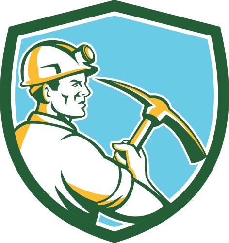Retro coal miner Royalty Free Vector Image - VectorStock