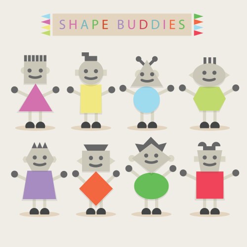 Kids basic shapes chart Royalty Free Vector Image