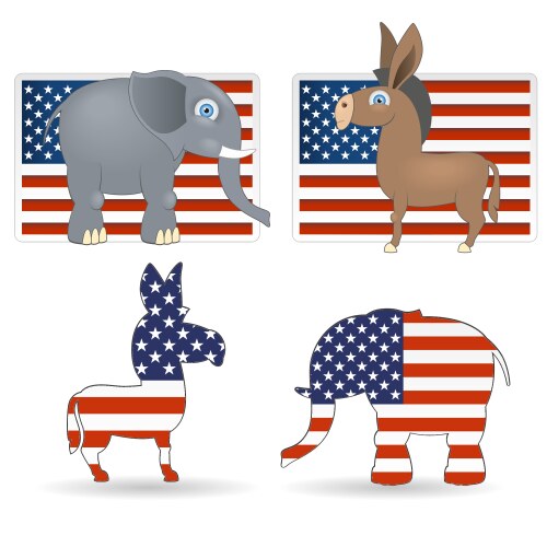 Democratic and republican political symbols Vector Image
