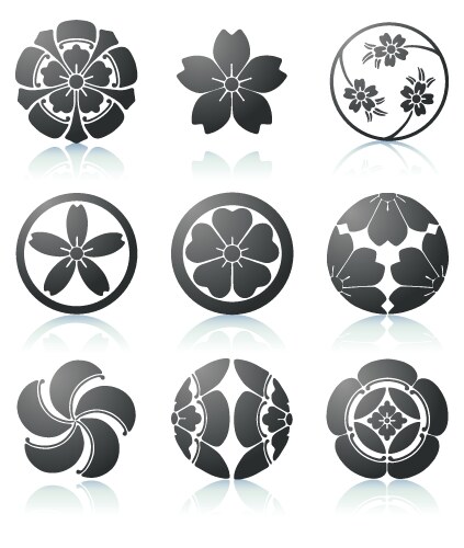 Japanese design elements Royalty Free Vector Image