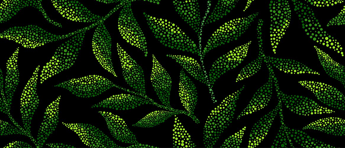 Seamless dotted leaf pattern with green foliage – Royalty-Free Vector ...