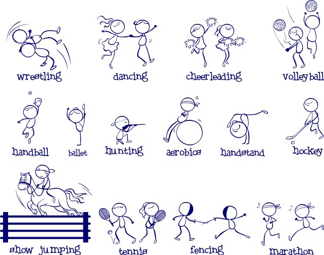 Stickman Draw Line Vector Images (over 1,000)