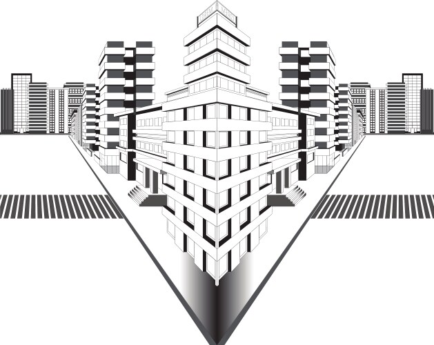 Three point parks perspective Royalty Free Vector Image
