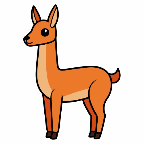 Vicuna cute childish cartoon isolated Royalty Free Vector