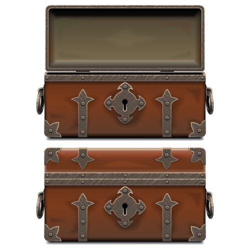 Old medieval chest Royalty Free Vector Image - VectorStock