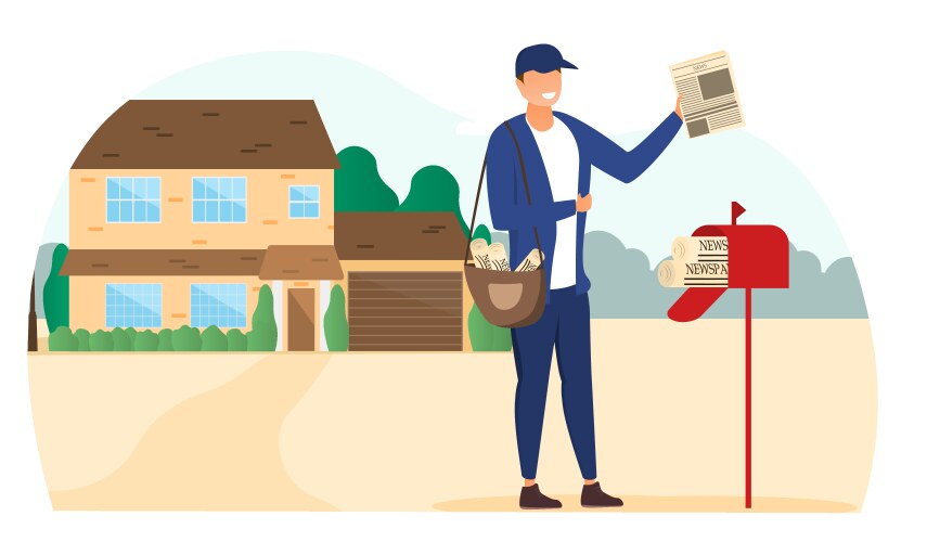 Newspaper Delivery Man Vector Images (over 190)