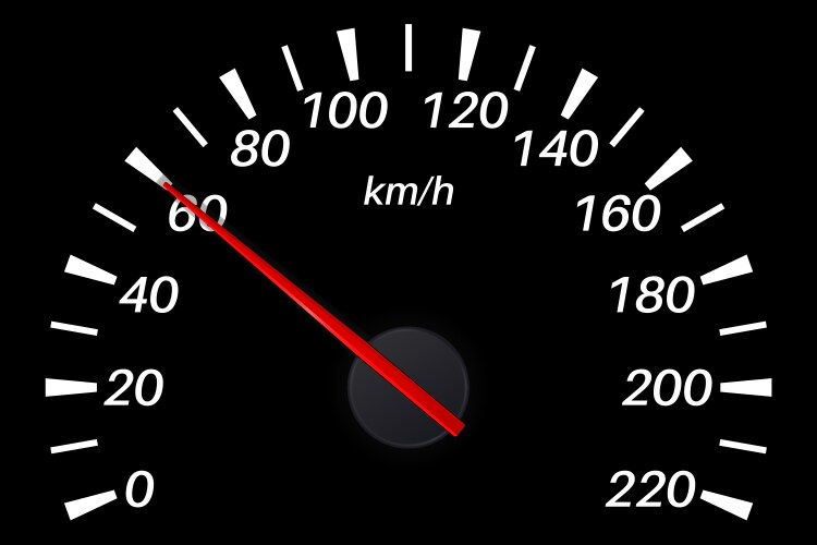 Speedometer 160 km per hour outline flat Vector Image