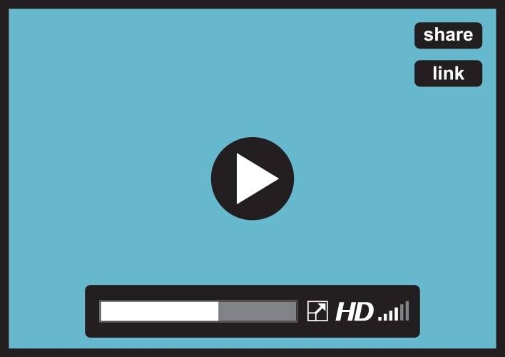 Video player transparent screen interface Vector Image