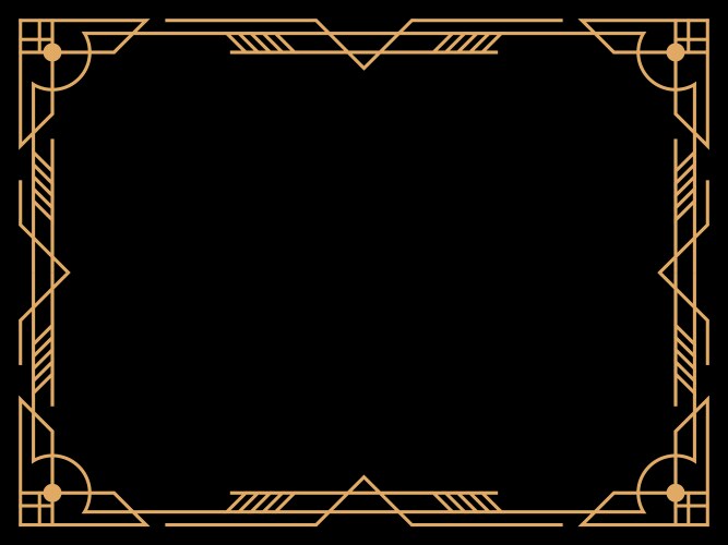 Art deco frame vintage linear border design Vector Image