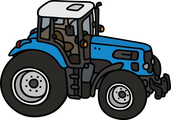 Blue tractor Royalty Free Vector Image - VectorStock