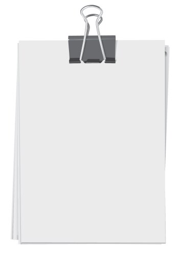 Cartoon note paper blank with clip board Vector Image