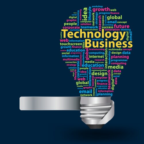 Light bulb with creative design concept word cloud