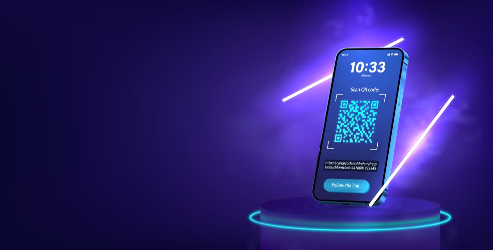 Qr code scan isometric concept mobile phone Vector Image