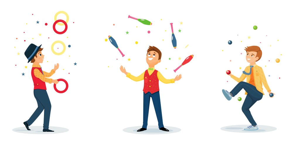 Show in the circus girl acrobat performs a trick Vector Image