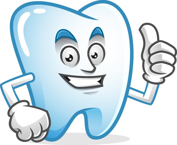Smiling tooth mascot Royalty Free Vector Image