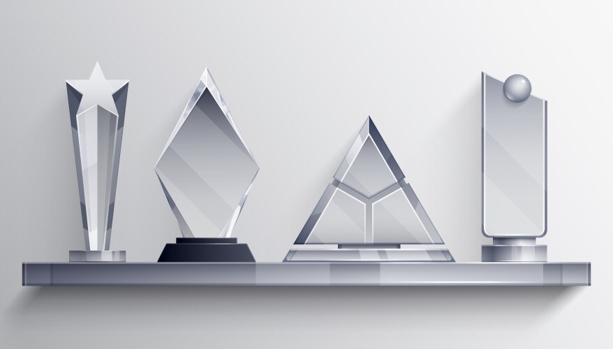Glass trophy concept Royalty Free Vector Image