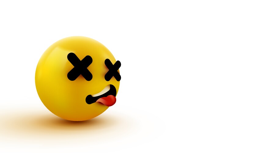 Crossed eyes emoji dead face death symbol Vector Image
