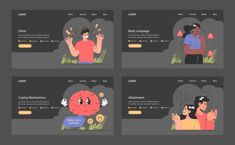 Emotional intelligence diverse young characters Vector Image