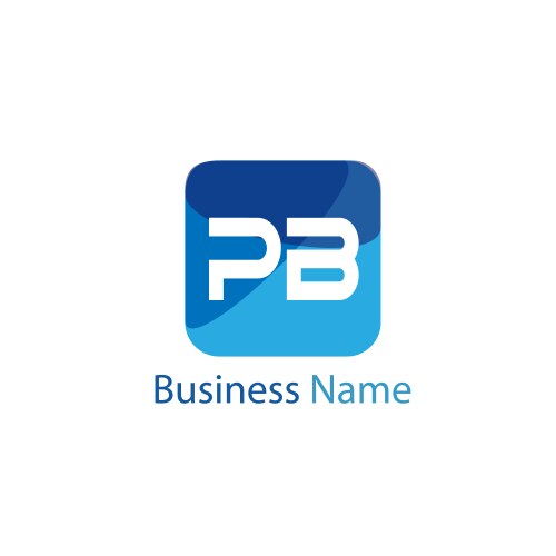 Initial letter pb logo template design Royalty Free Vector