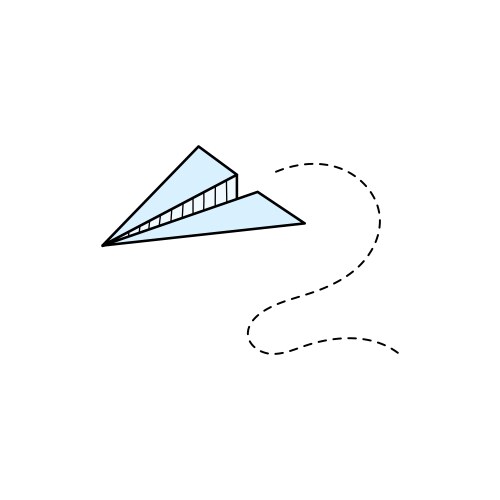 Cartoon paper airplane logo of the aircraft made Vector Image