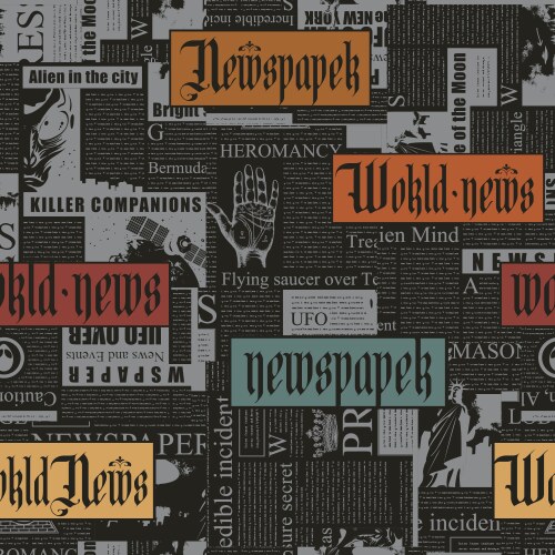 Abstract seamless pattern on a newspaper theme Vector Image