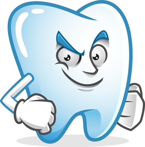 Smiling tooth mascot Royalty Free Vector Image